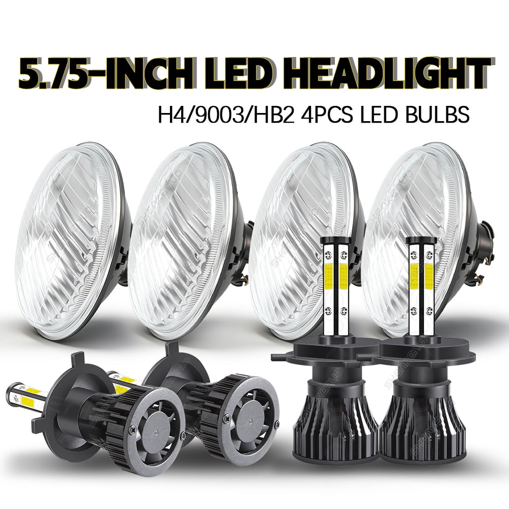 QUAYUB 5.75" LED Headlights 4-Pack – Hi/Lo Beam, Sealed Beam, Super ...