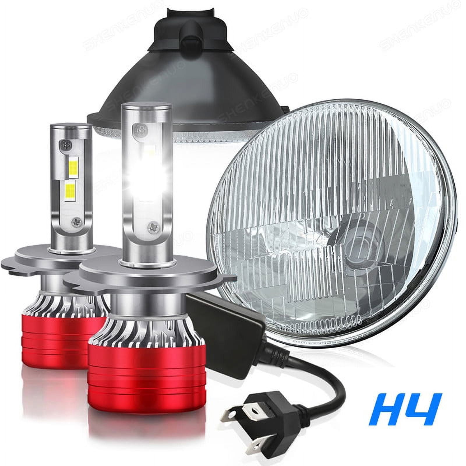 For Ford Mustang 1965-1978 7" INCH Round LED Headlights Halo DRL Angel ...