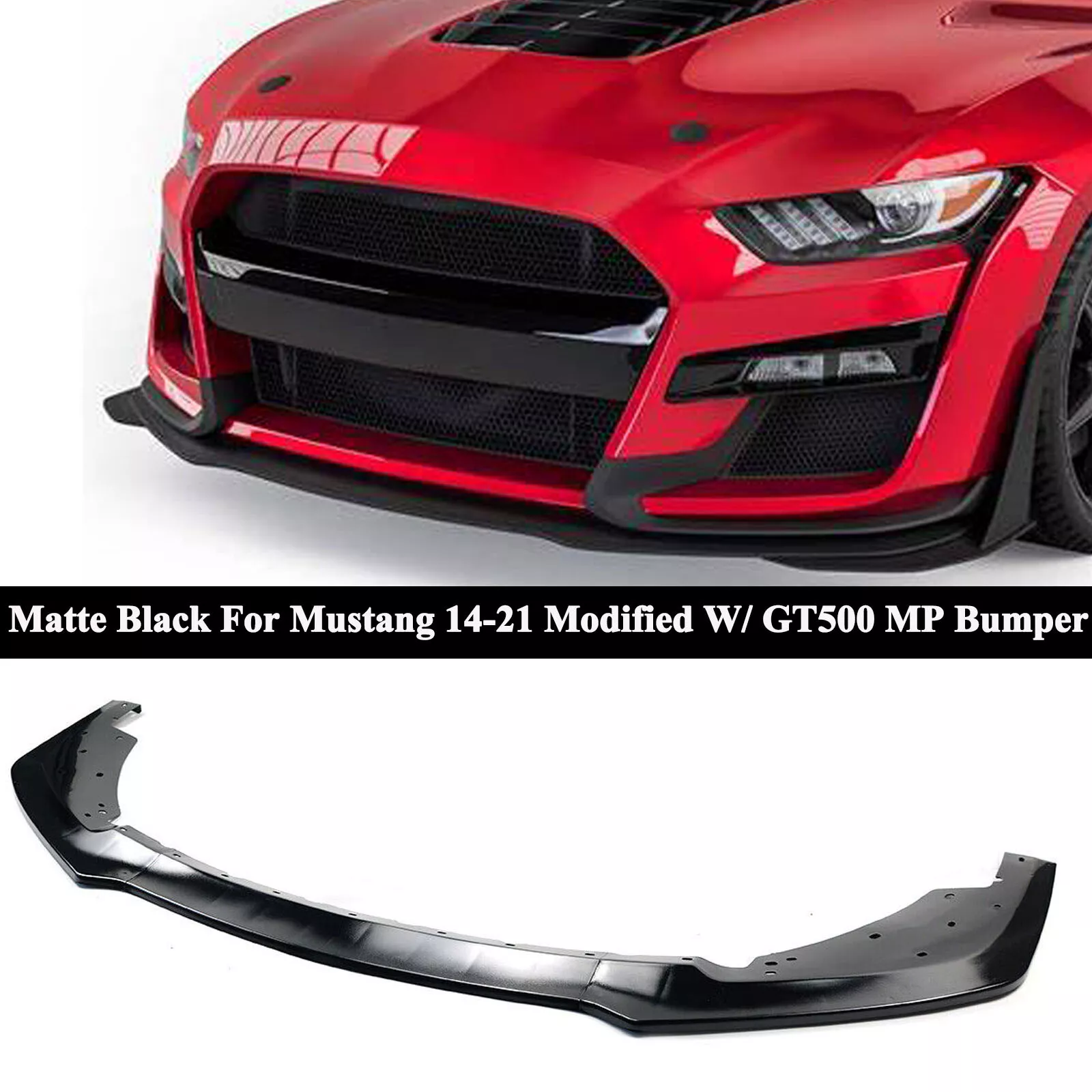 For Ford Mustang 2014-2021 Modified W/ GT500 MP Bumper Front Splitter ...