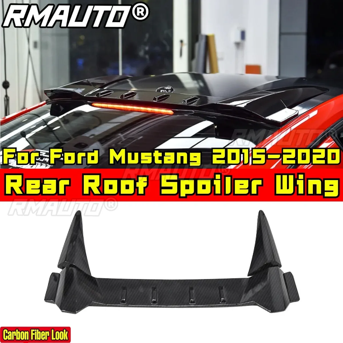 For Ford Mustang 2015-2020 Body Kit Roof Spoiler Rear Trunk Wing Carbon ...