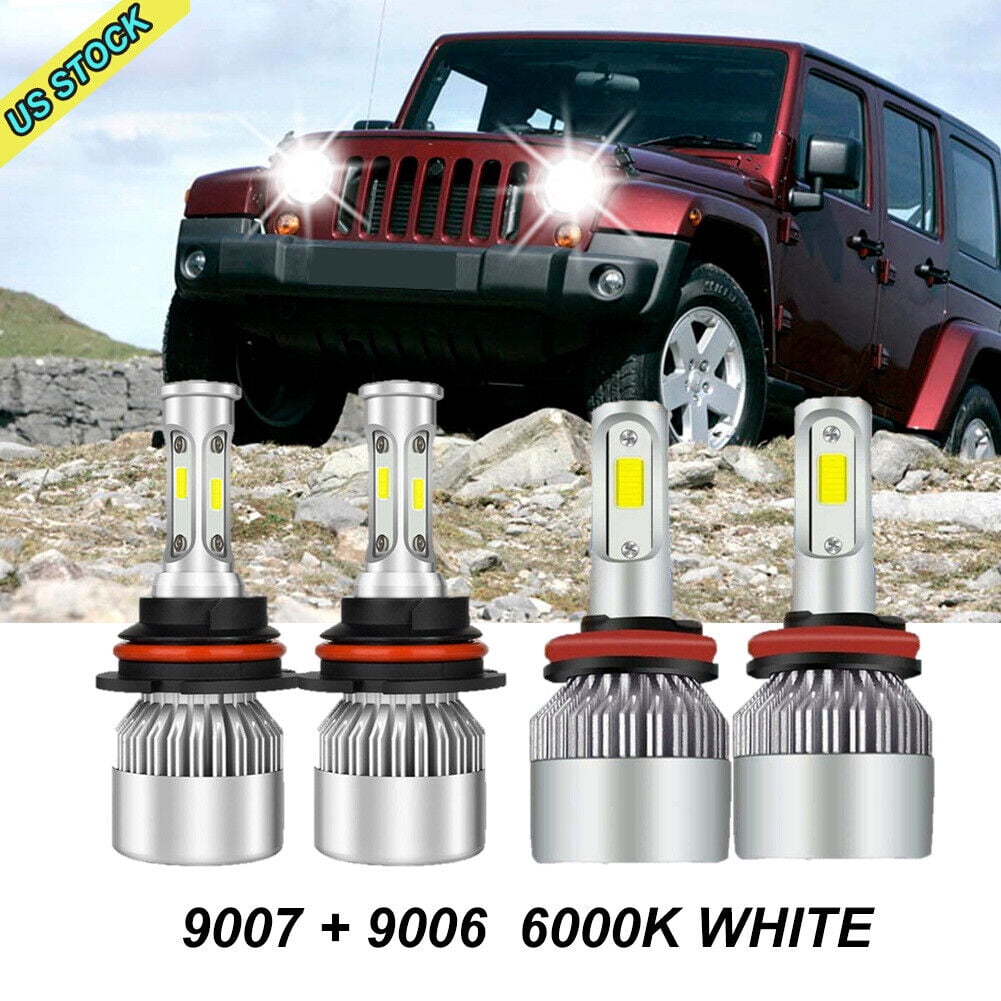 For Ford Ranger 1998 1999 2000 6000K LED Headlight H+L+ Fog lamp Bulbs ...