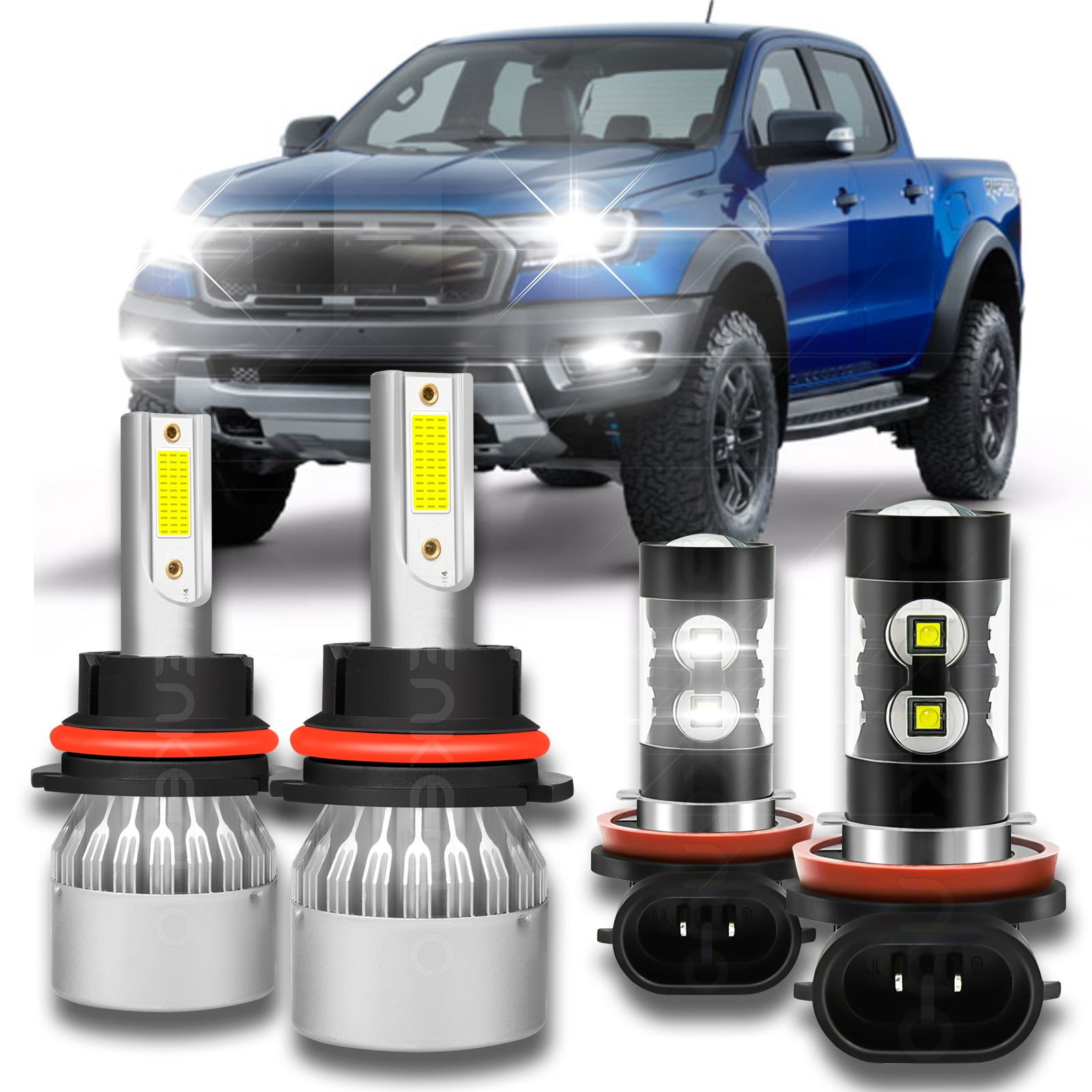 For Ford Ranger 1998-2011 6000K LED Headlight High/Low Beam Fog Light ...