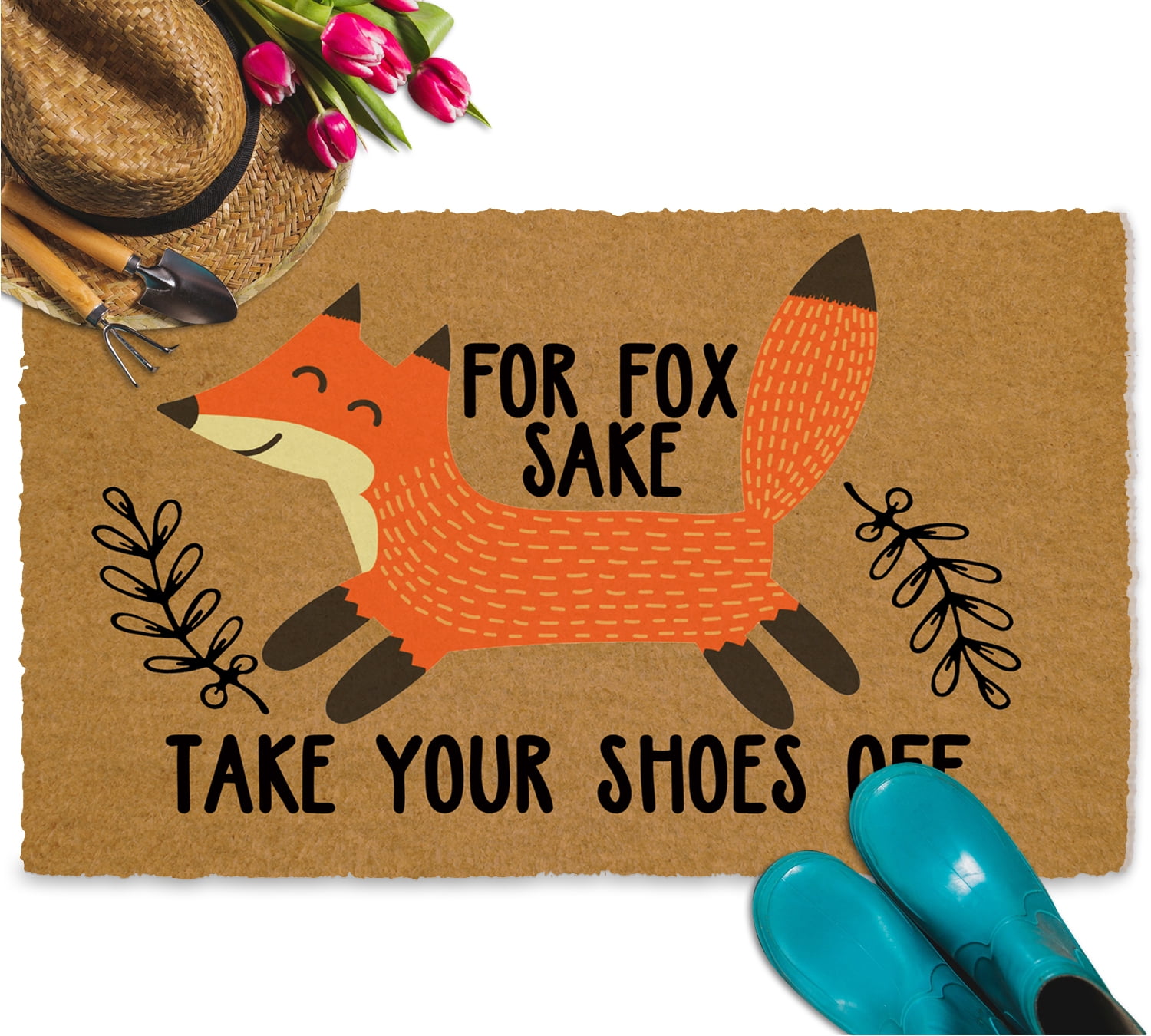 For Fox Sake Take Your Shoes Off Outdoor Welcome Mats for Front Doormat ...