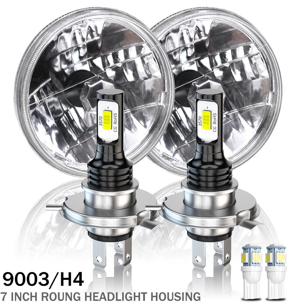 For Freightliner Coronado 7'' Inch LED Headlight Conversion Kit High ...