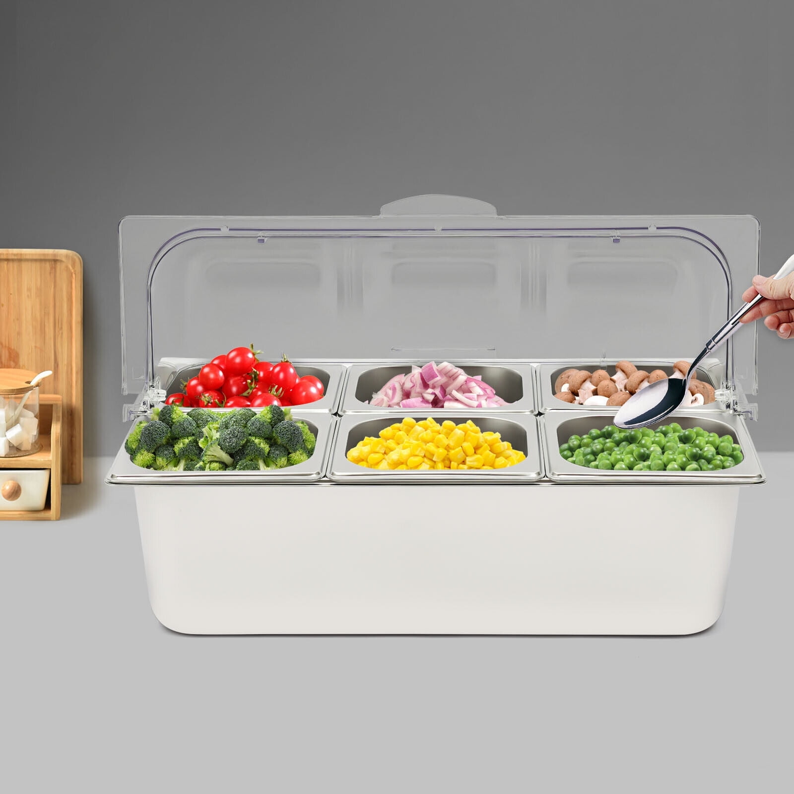 For Fruit Beef Party Buffet Cooling Ice Food Dishes Display Plate Case ...