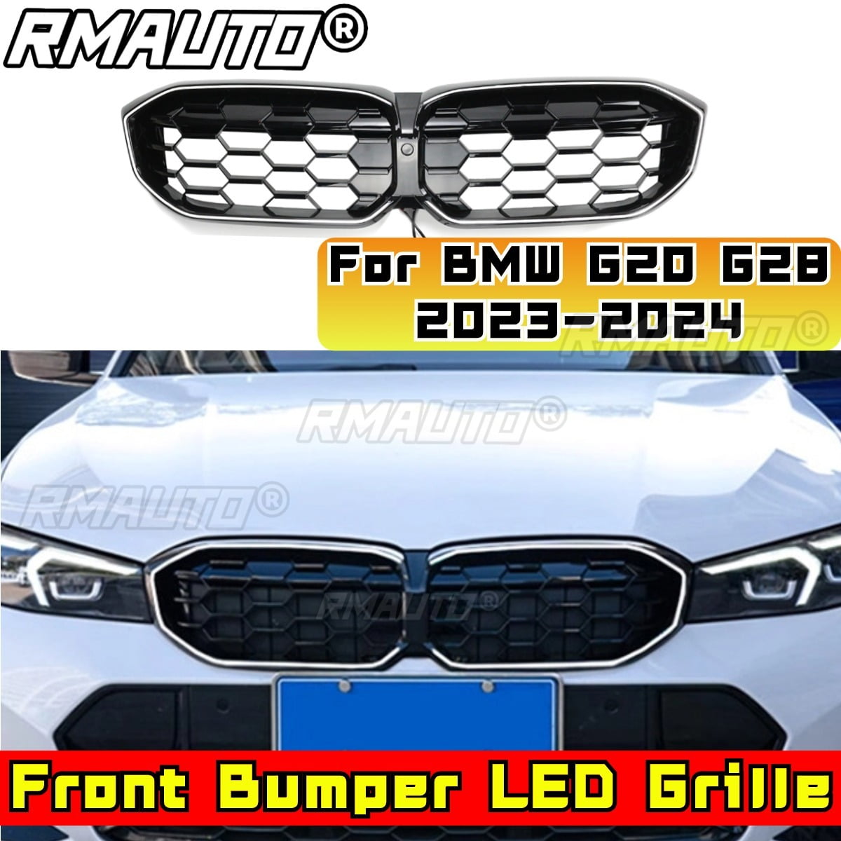 For G20 LED Bumper Grill Car Bumper Grill Body Kit Front Bumper LED ...