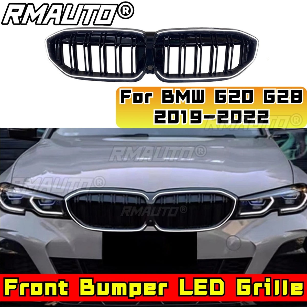 For G20 LED Grill Car Front Facelift Grill Body Kit Front Bumper LED ...