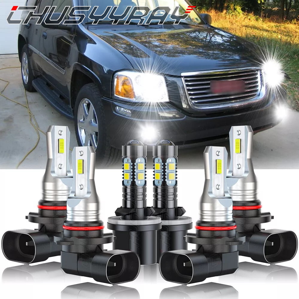 For GMC Envoy 2002-2009 9005 9006 880 LED Headlight High Low Beam + Fog ...