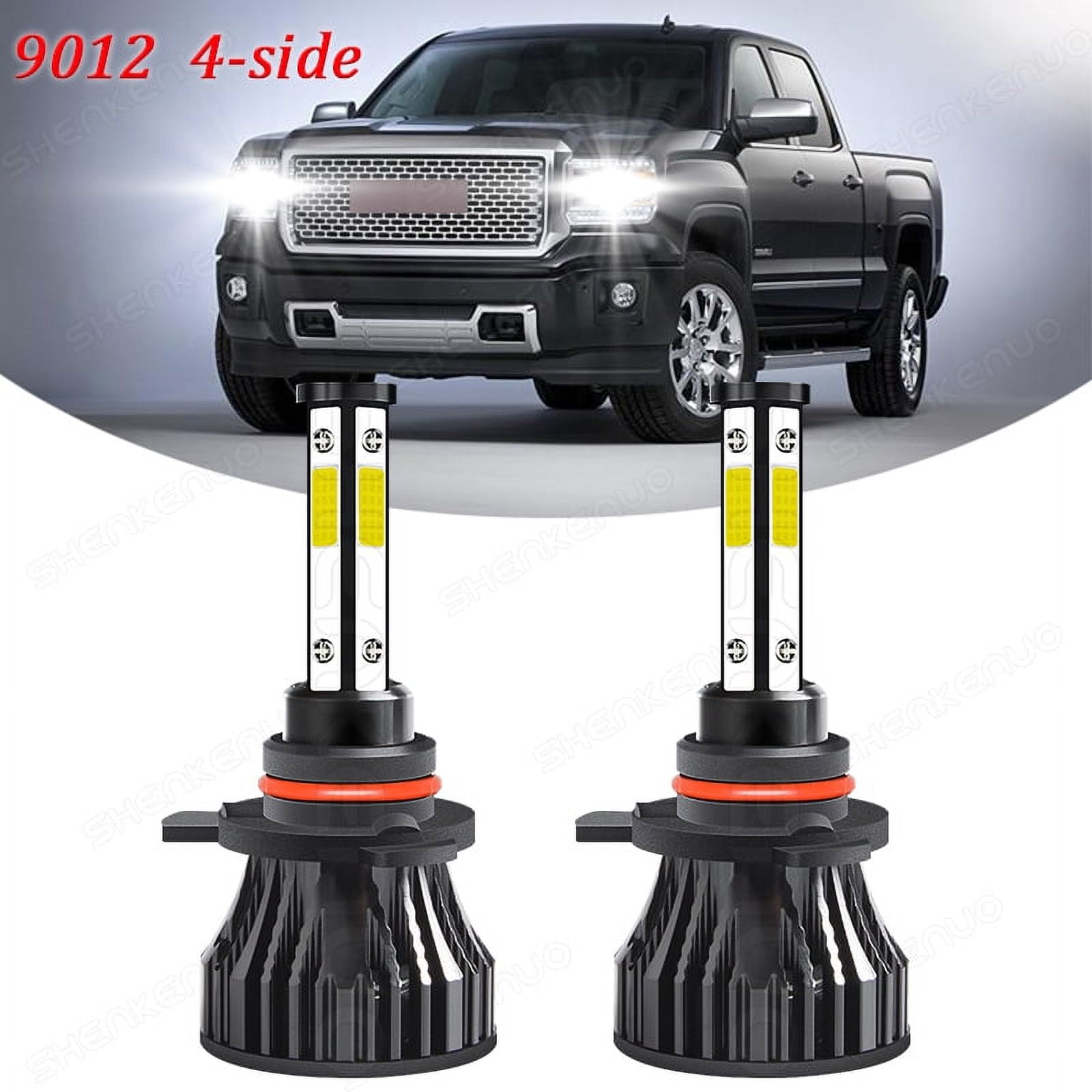 For GMC Sierra 1500 2014 2015 Combo 9012 LED Headlight Bulbs Kit High ...