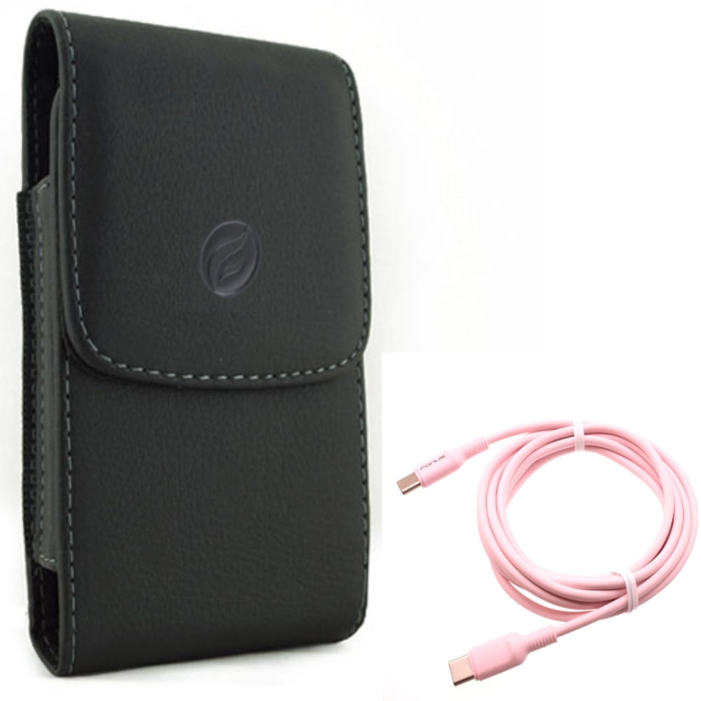For Galaxy A73 /A23 /A14 /A13 - Pink 10ft Long Cable w Case Belt Clip ...