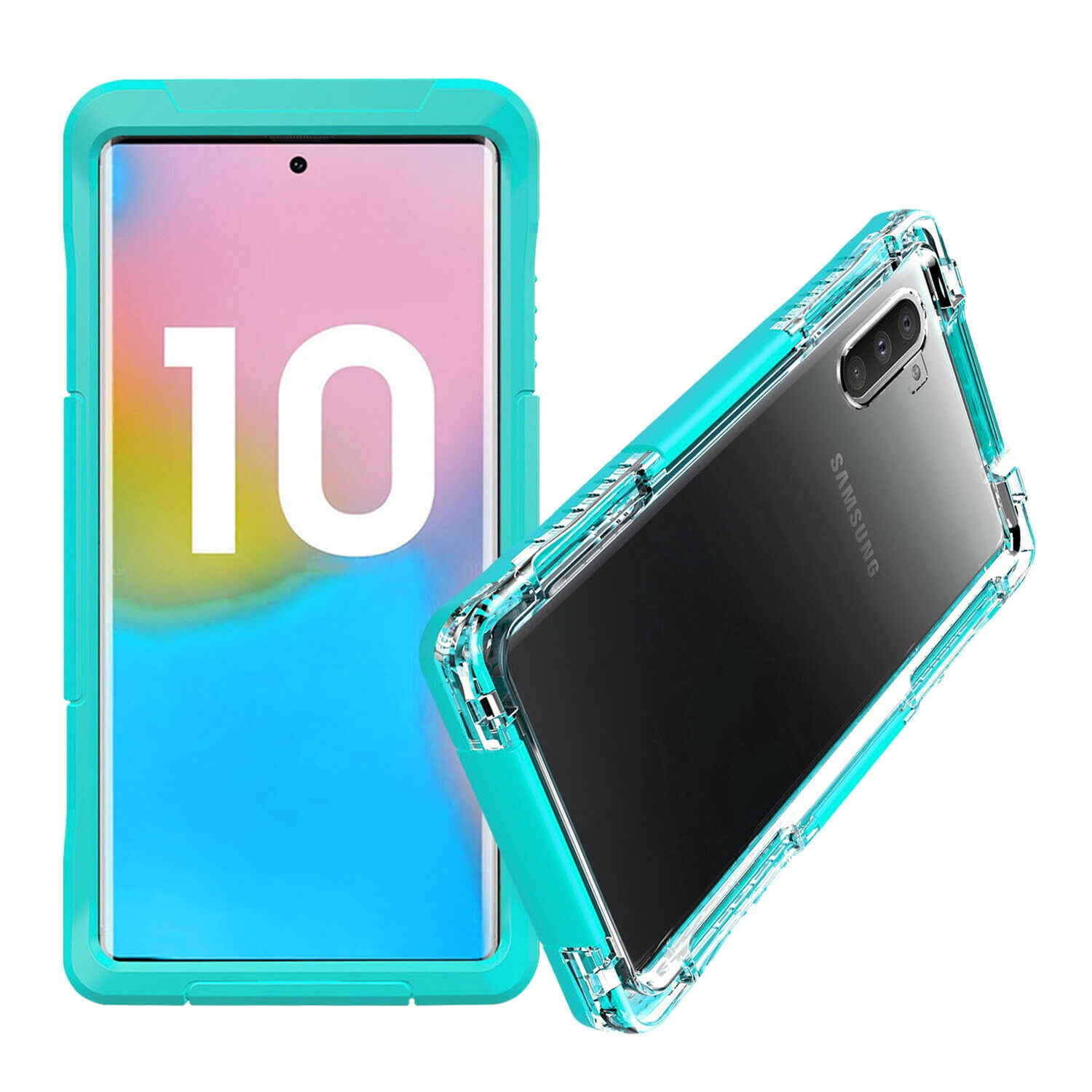 For Galaxy Note 10 Waterproof Clear Case,Rugged Bumper Full-Body Heavy ...