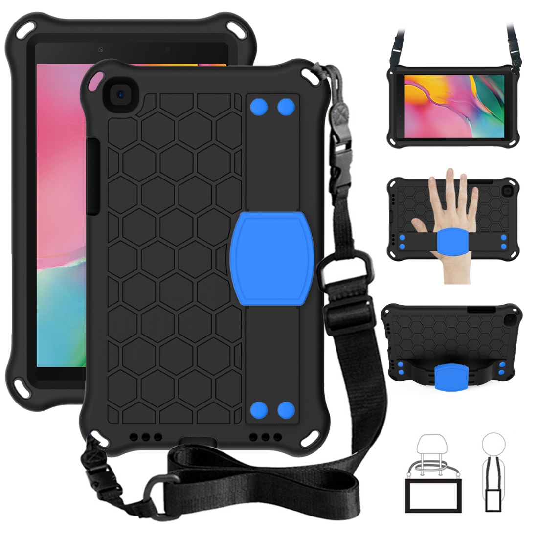 For Galaxy Tab A8.0 T290 / T295（2019） Honeycomb Design EVA + PC Four ...