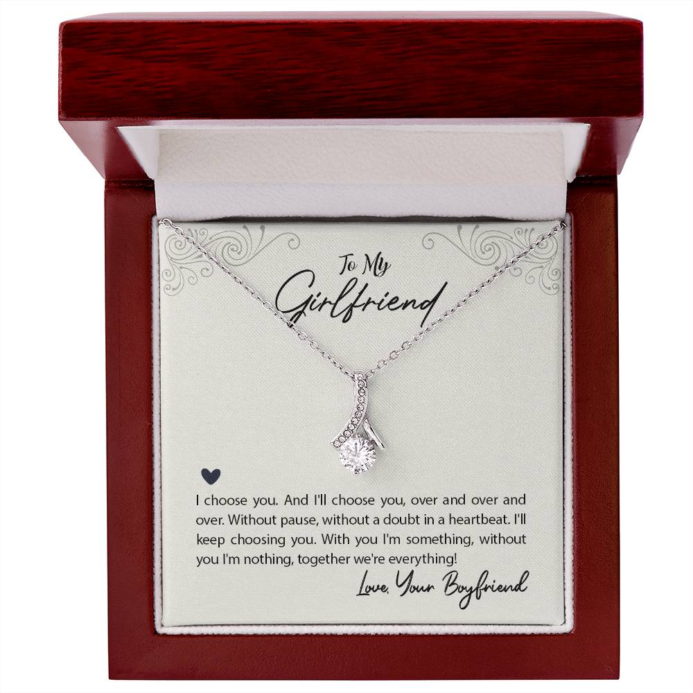 For Girlfriend, Alluring Beauty Necklace, 14k White Gold/ 18k Yellow ...