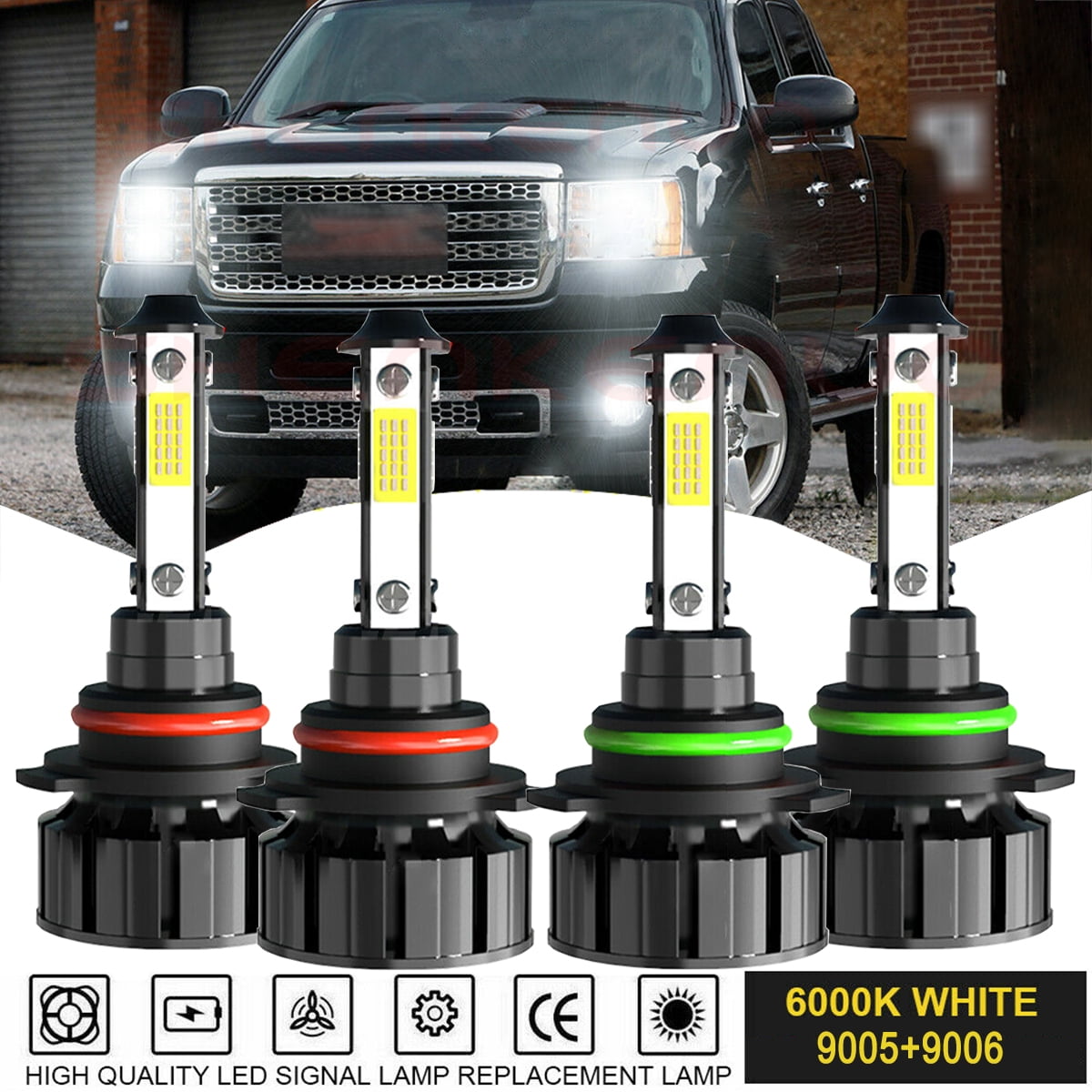 For Gmc Envoy 2002-2009 6000K LED Headlight High Low Beam Bulbs Combo ...