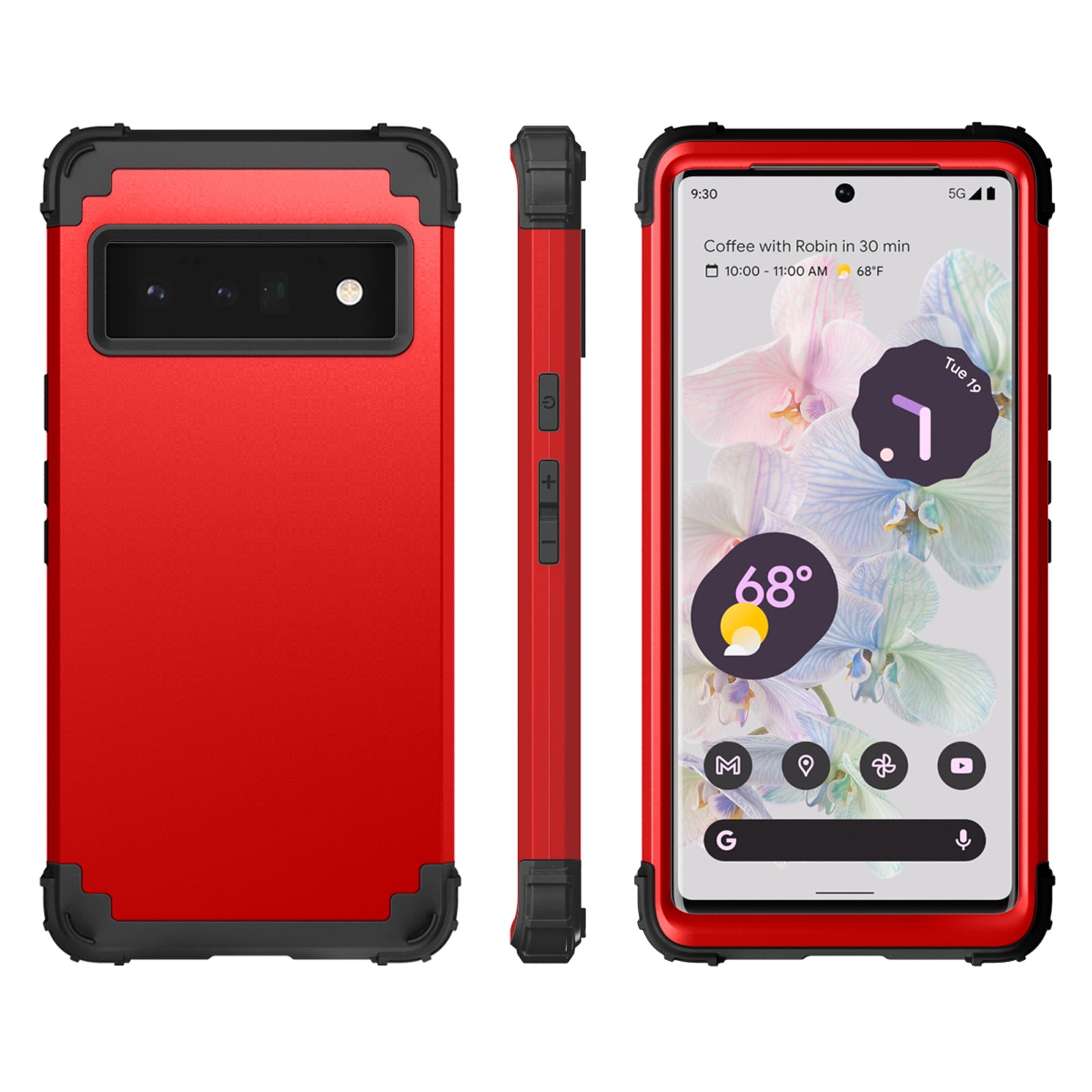 For Google Pixel 6 Pro Case, Slim Dual Layer 3 in 1 Heavy Duty ...