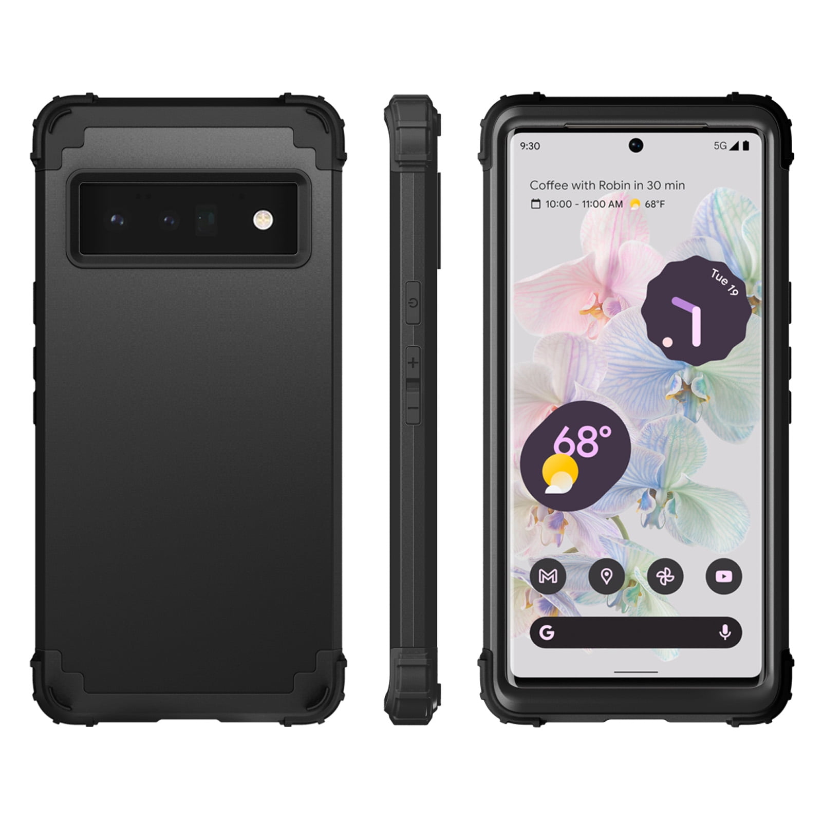 For Google Pixel 6 Pro Case, Slim Dual Layer 3 in 1 Heavy Duty ...