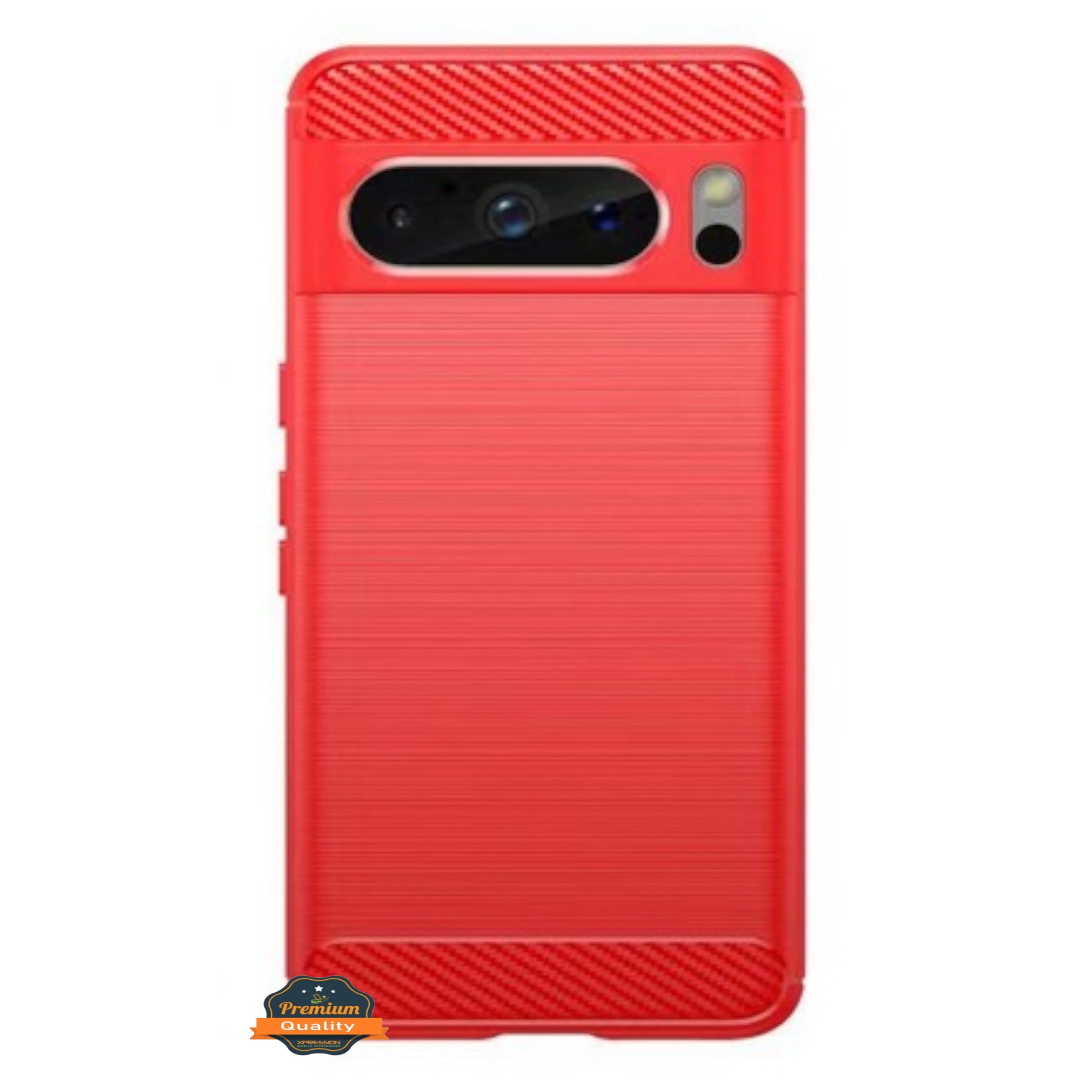 For Google Pixel 8 Pro 5G Hybrid Texture Brushed Metal Soft TPU ...