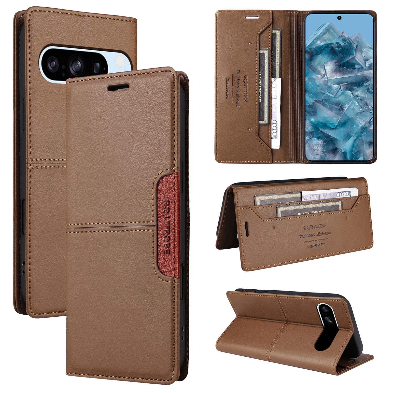 For Google Pixel 8 Pro Flip Wallet Case,[RFID Blocking]PU Leather ...