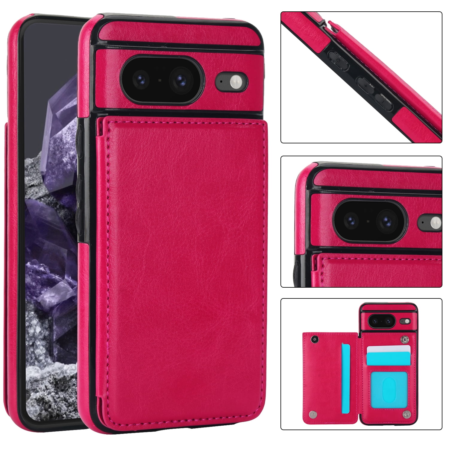 For Google Pixel 8 Wallet Case with Card Holder, Premium PU Leather ...