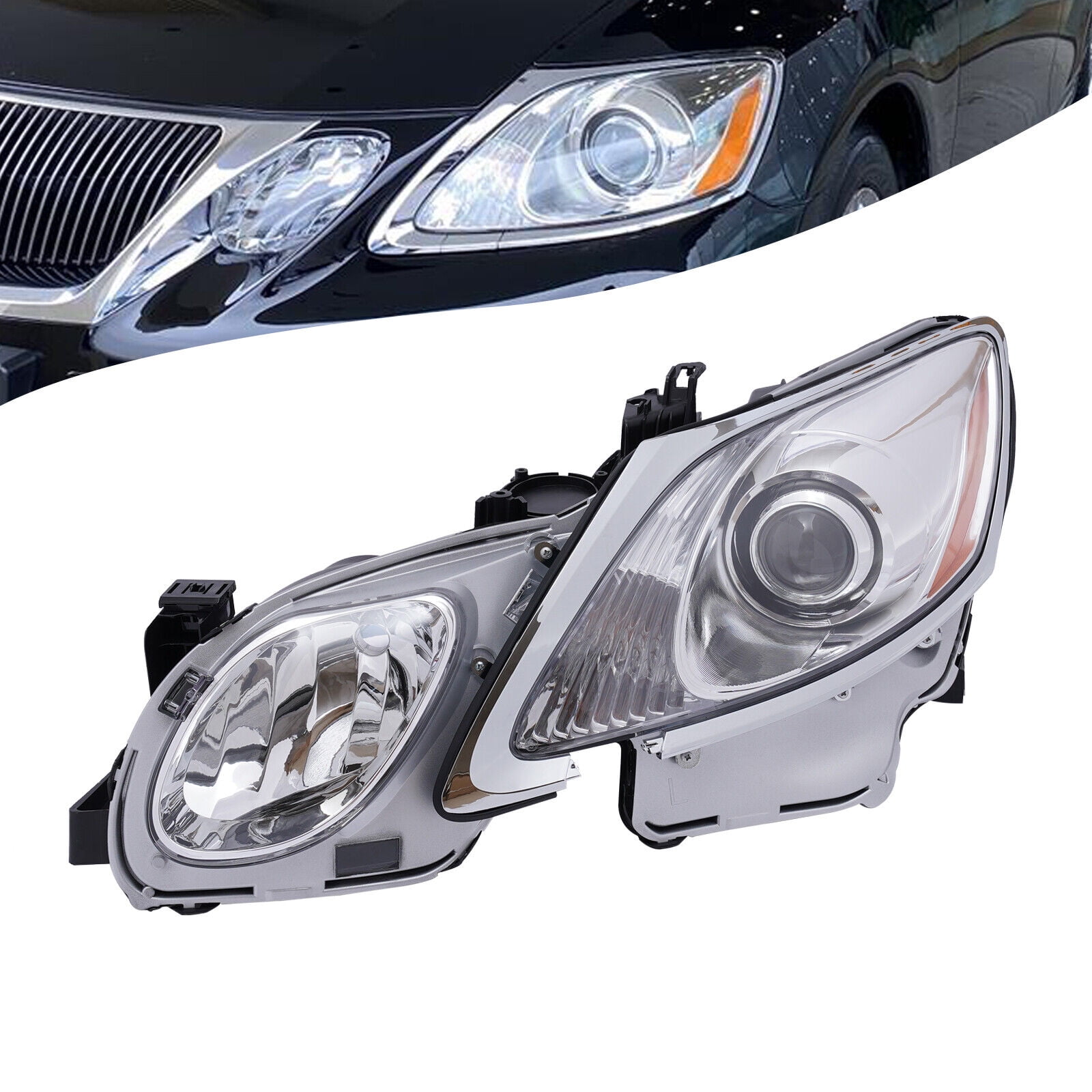 For HID 06-11 Lexus GS300 GS430 Headlights Projector Chrome Driver Left ...