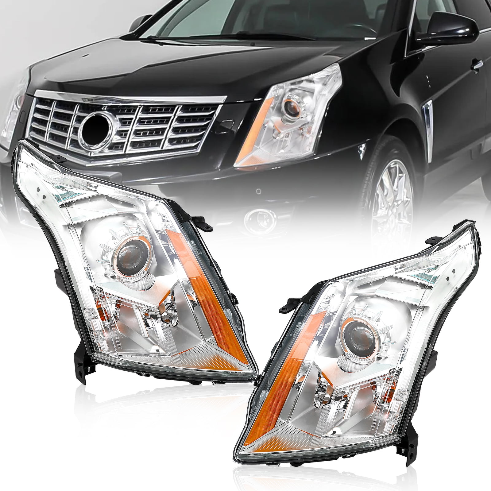 For [Halogen Model Only] 2010-2016 Cadillac SRX Projector Headlights ...