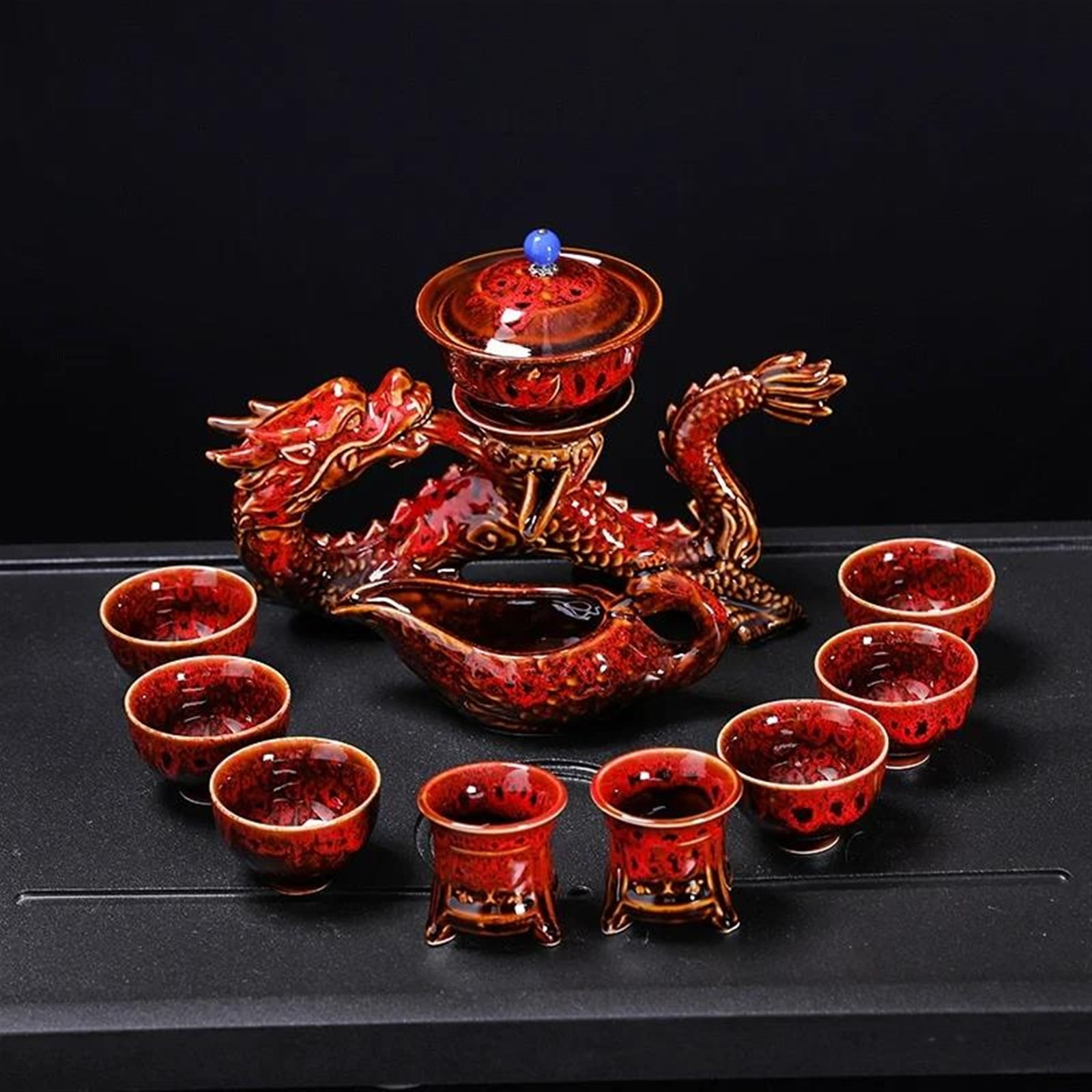 For Holiday Gift Kung Fu Teaset Chinese Dragon Teaset Automatic Tea Set ...