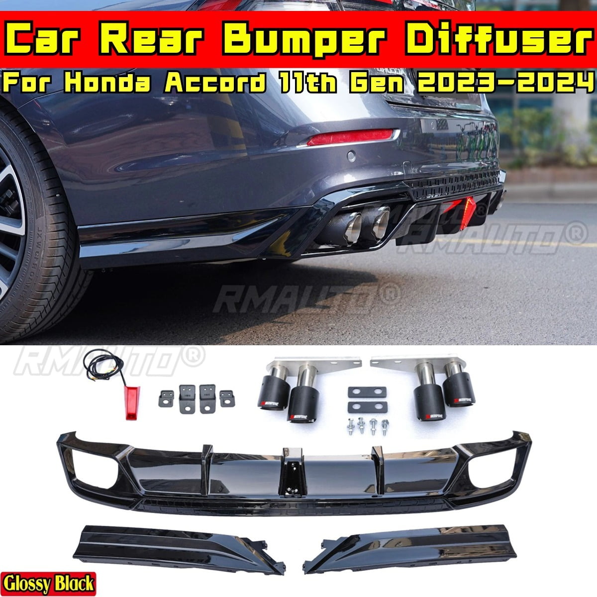 For Honda Accord 11th Gen 2023-2024 Body Kit Rear Bumper Splitter ...