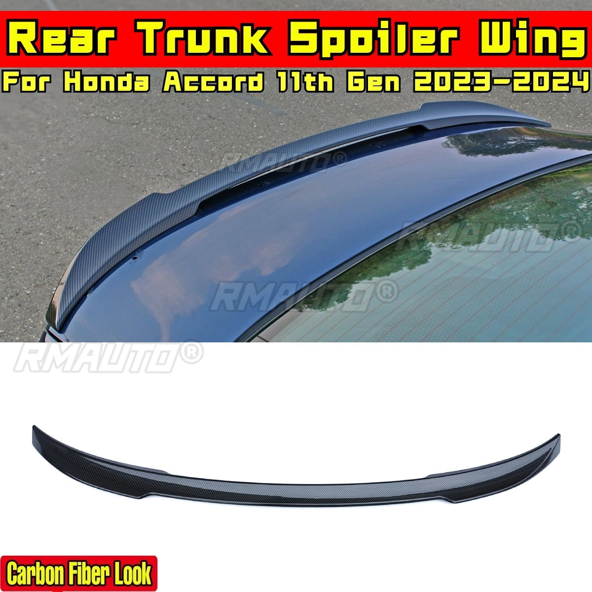 For Honda Accord 11th Gen 2023-2024 Body Kit Rear Roof Wing Carbon ...