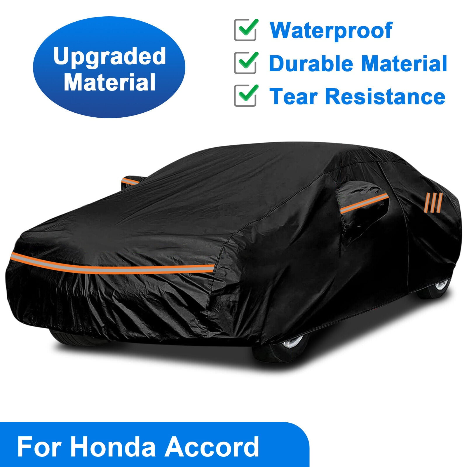 Honda Accord Car Cover, Waterproof Black Sedan Cover, All Weather ...