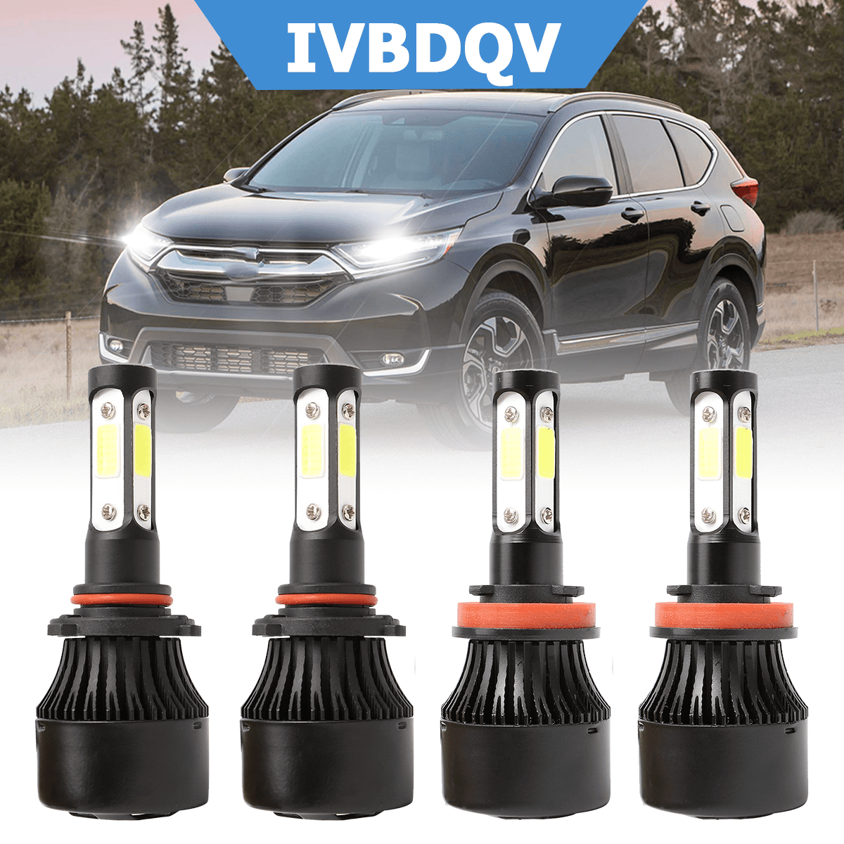 For Honda CR-V 2015-2020 LED Headlight Bulbs 9005 High Beam + H11 Low ...