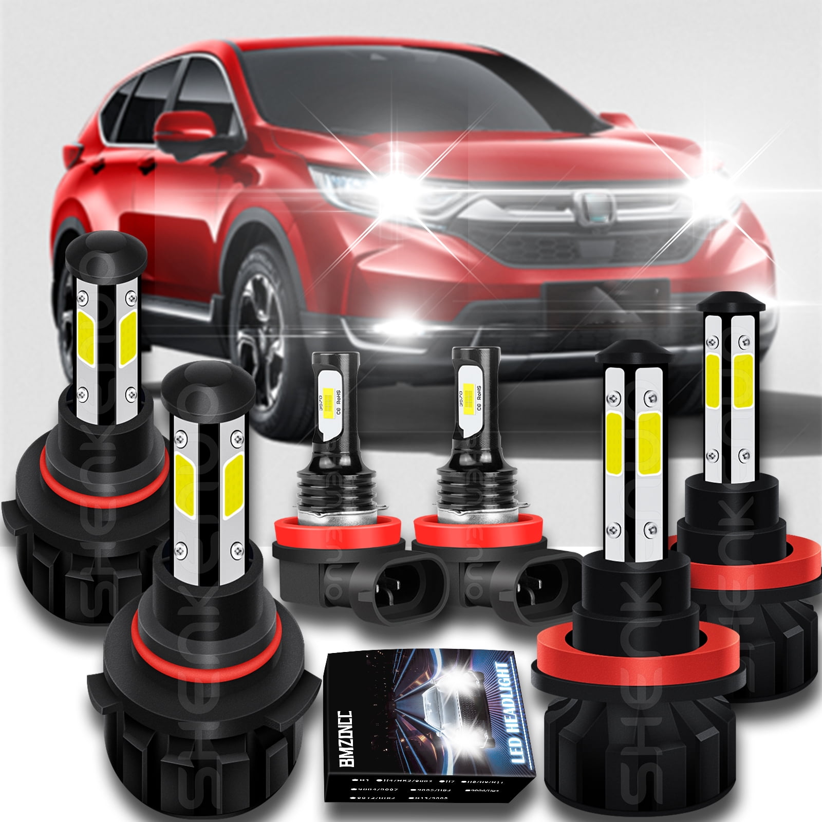 BMZONCC LED Headlight Kit for Honda CR-V 2015-2019, 9005 High Beam, H11 Low Beam, H11 Fog Light ...