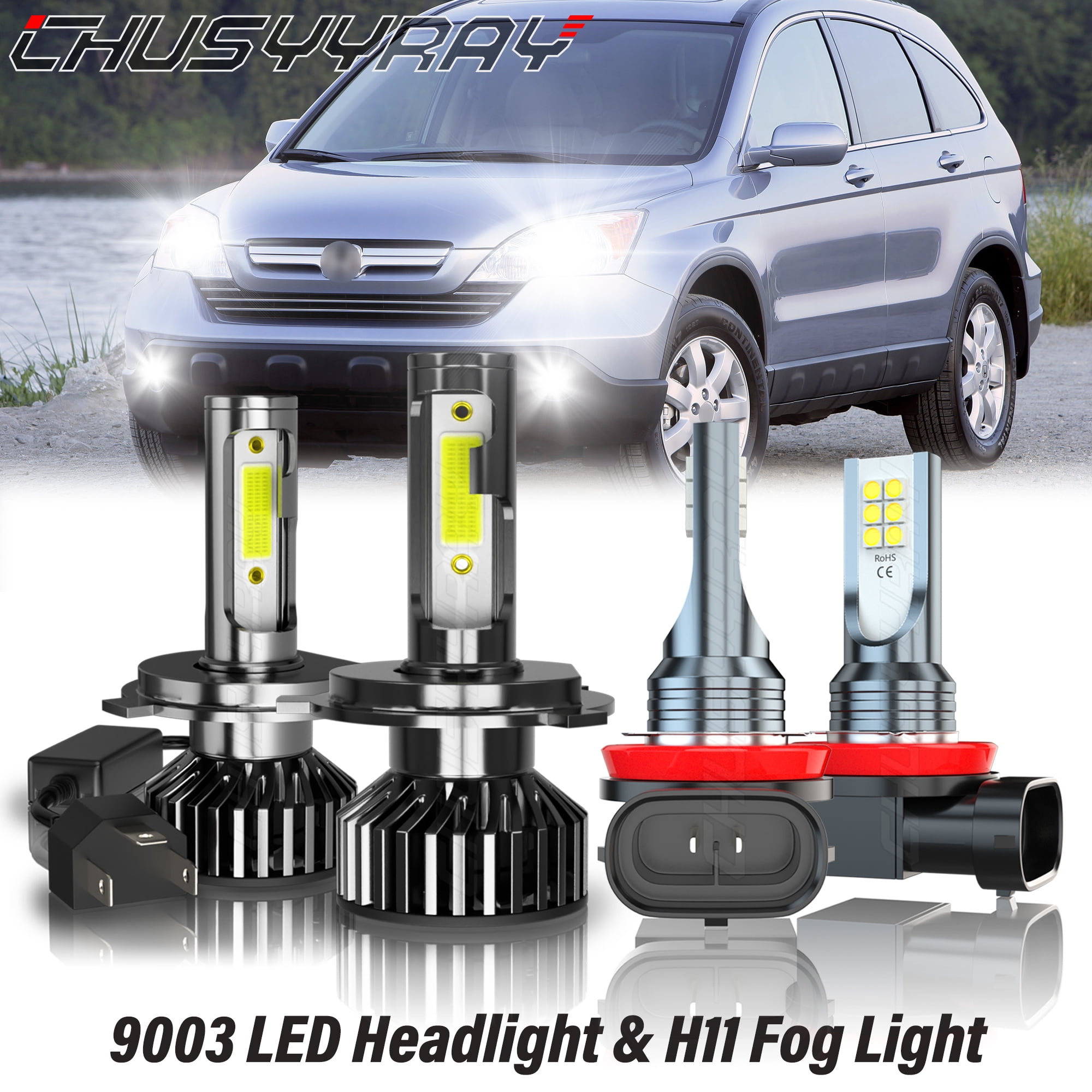 For Honda CRV 2007 2008 2009 2010 - 4x LED Headlight Fog Light Bulbs ...