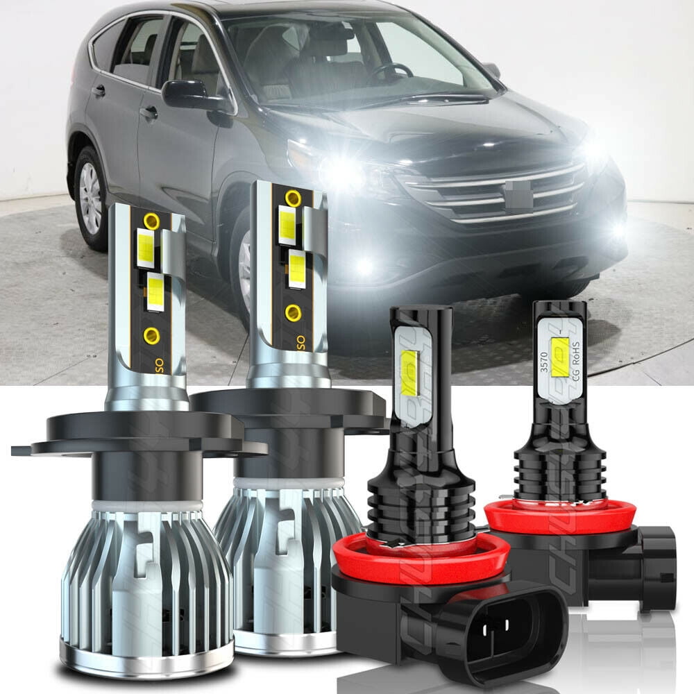 For Honda CRV CR-V 2007-2010 2011 2012 2013 2014 LED Headlight Bulb Fog Bulbs 4x - Walmart.com