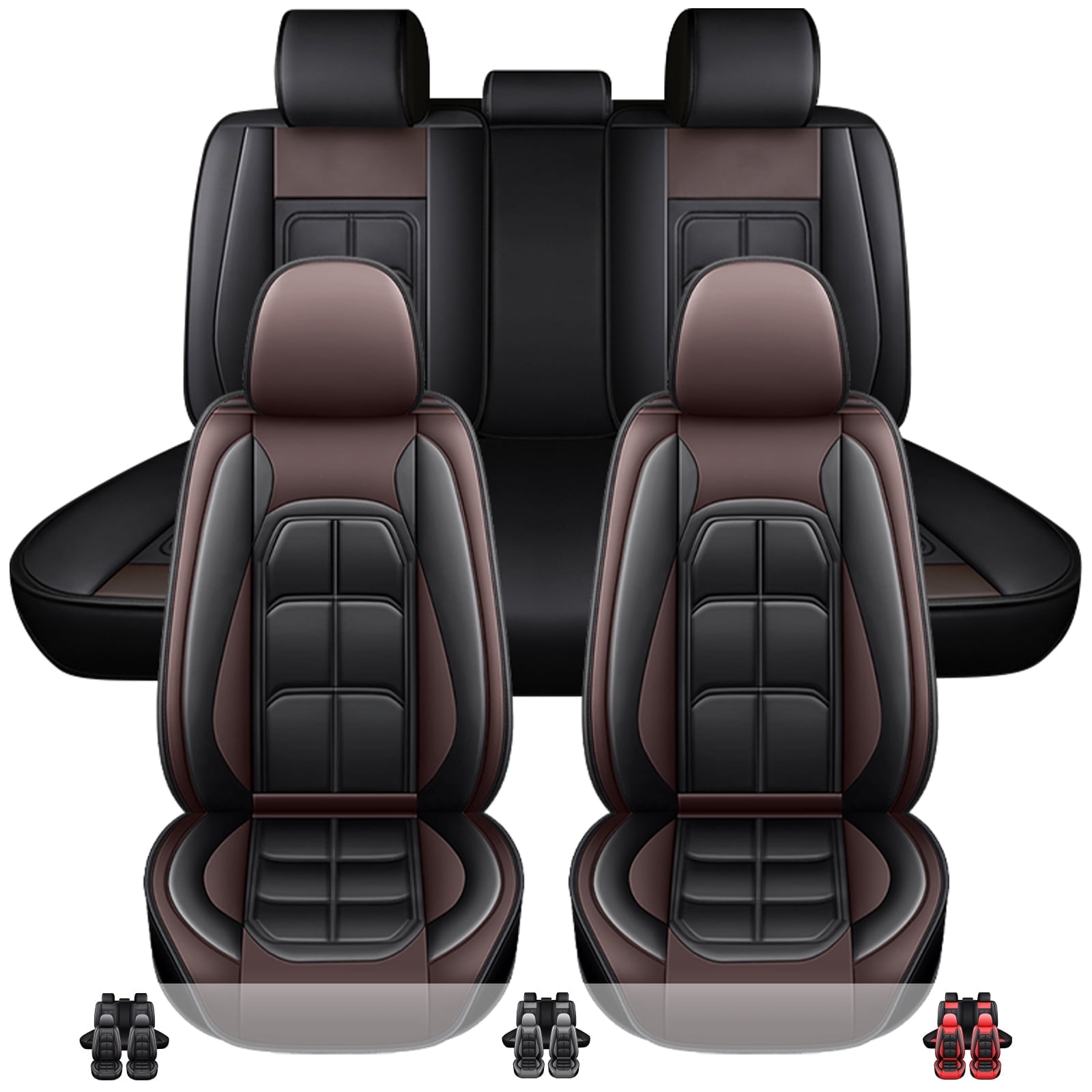For Honda Car Seat Covers 5 Seats Premium Pu Leather Auto Cushion Protector Front Rear Seat Full Set for CR V Civic Accord Coffee Walmart