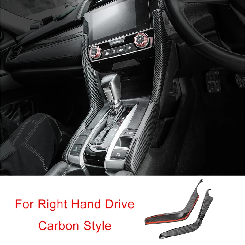 For Honda Civic 10th Gen Interior Accessories Carbon Fiber Center Console Gear Panel Trims Decals 2016 2017 2018 2019 2020 2021 for right hand drive Walmart