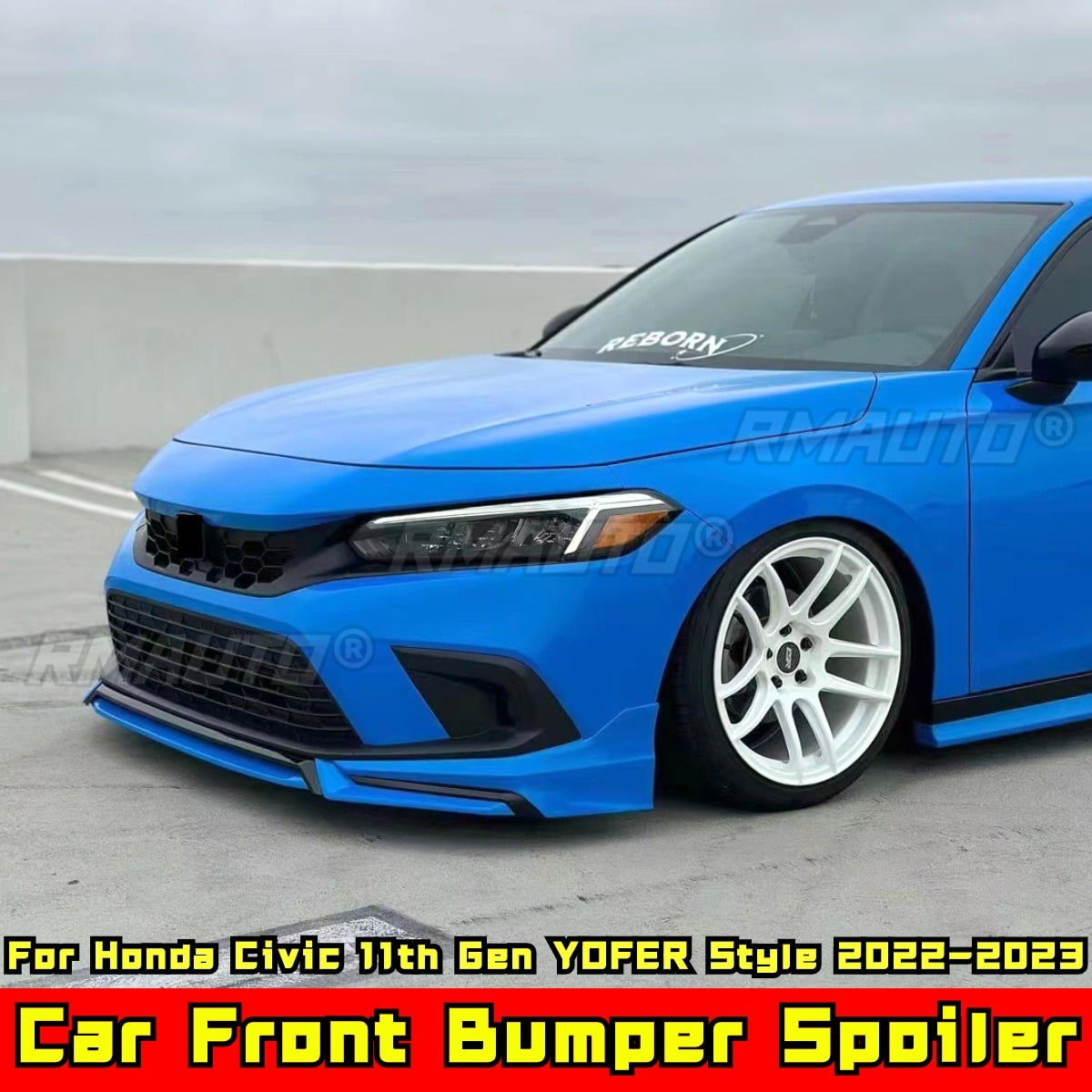 For Honda Civic 11th Gen 2022-2023 Body Kit Front Bumper Diffuser Matte ...