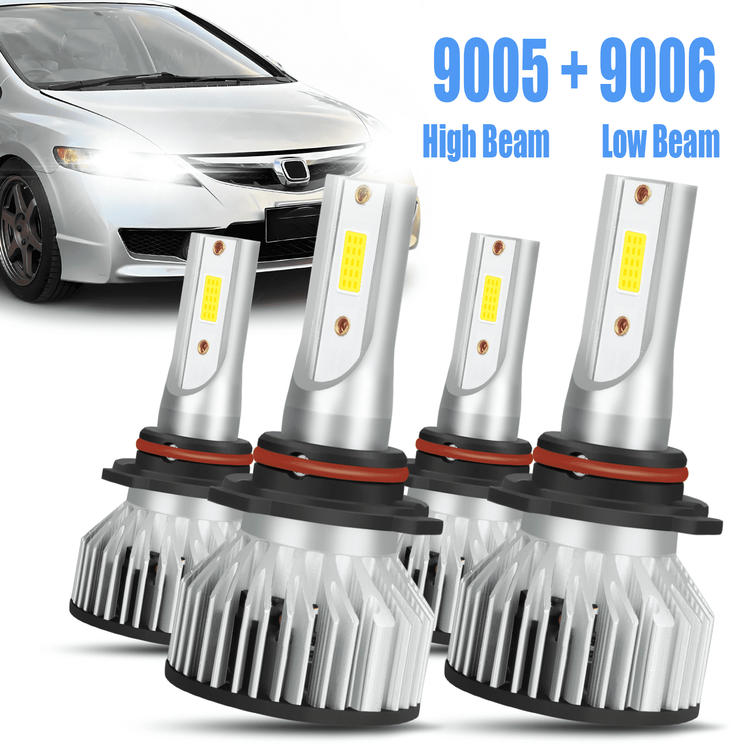 For Honda Civic 2004-2013 2014-2015(Sedan) Bright White LED Headlight ...