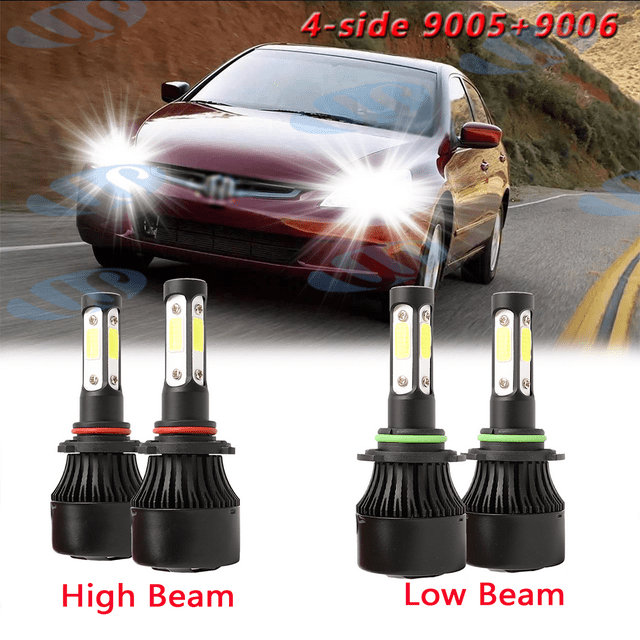 Honda Civic 2006-2011 4-Sided LED Headlight Bulbs Kit, 6000K High Beam ...