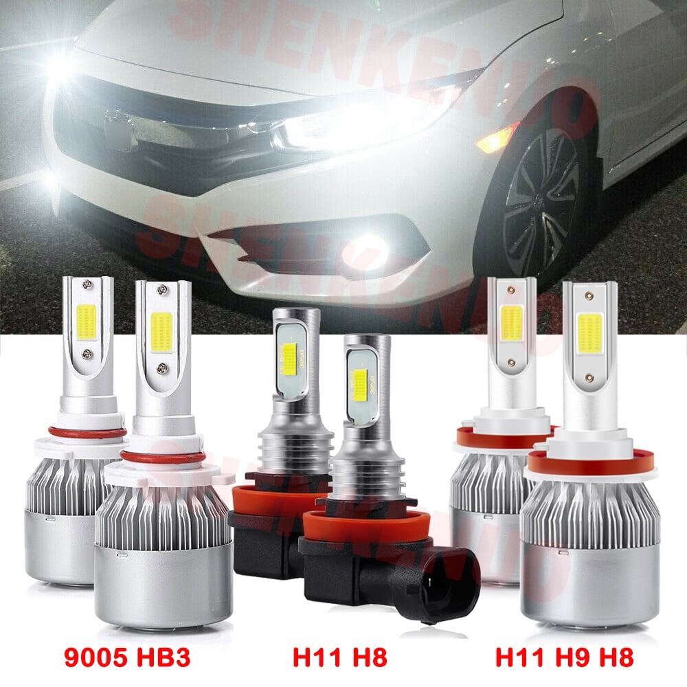 For Honda Civic 2016-2021 Led Headlights 12000LM 9005 High Beam H11 Low ...