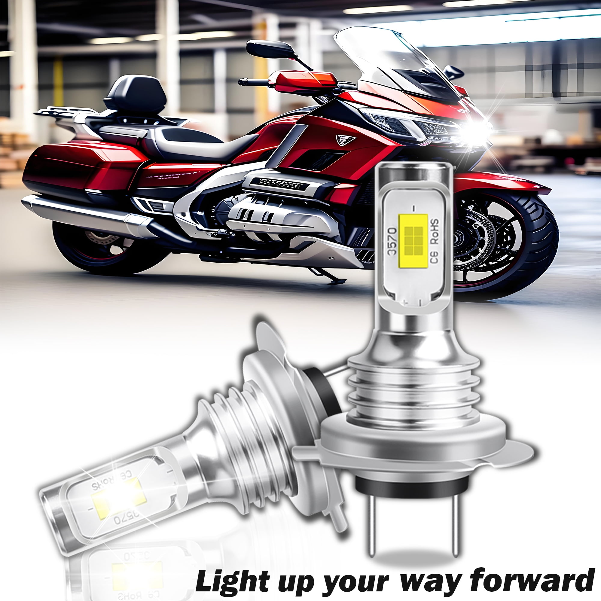 For Honda GL1800 Goldwing 1800 ABS 2001-2016 H7 LED Headlight Bulb ...