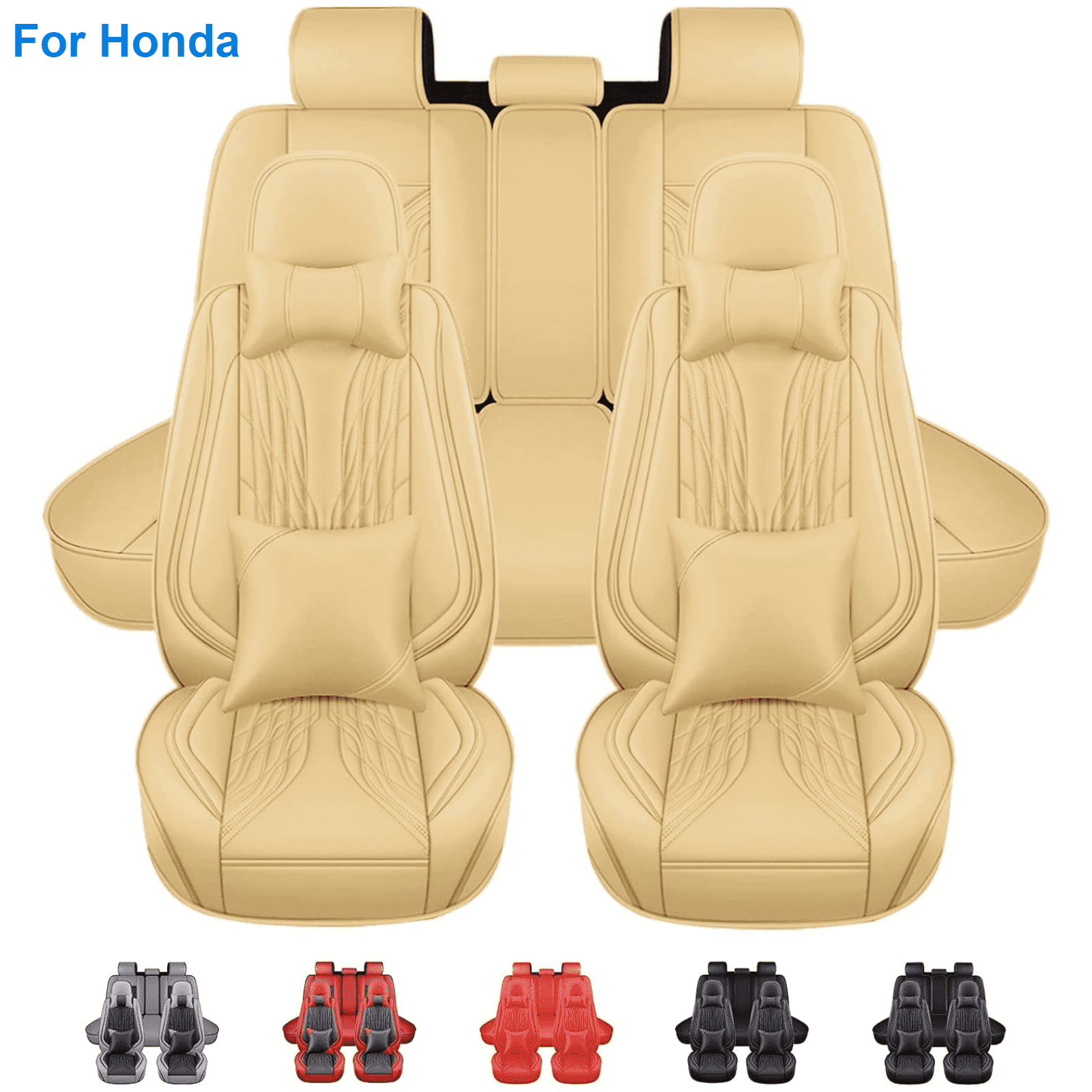 For Honda Insight Car Seat Covers Full Set Deluxe PU Leather 5 Seats ...