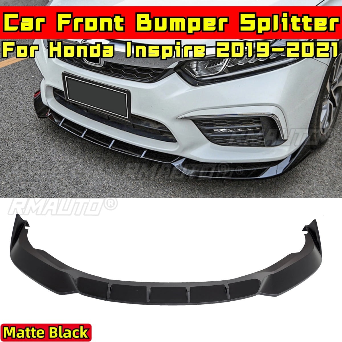 For Honda Inspire 2019-2021 Body Kit Front Bumper Splitter Glossy Black ...