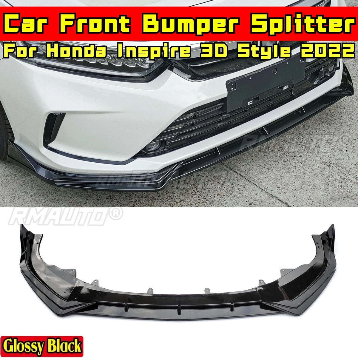 For Honda Inspire 2022 Body Kit Front Bumper Splitter Spoiler Glossy ...