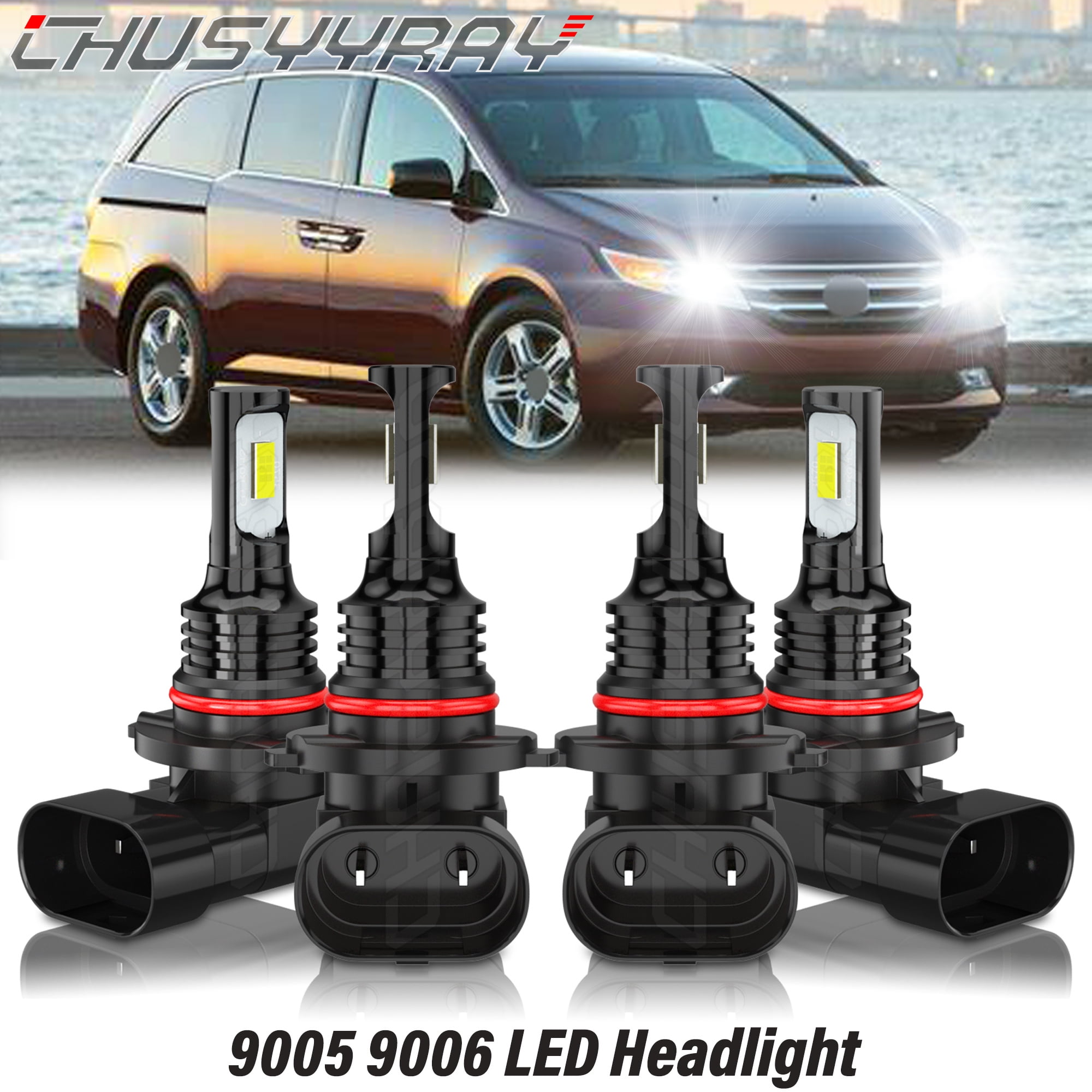 For Honda Odyssey 2005 2006 2007 2010 6000k White Led Headlight Bulbs