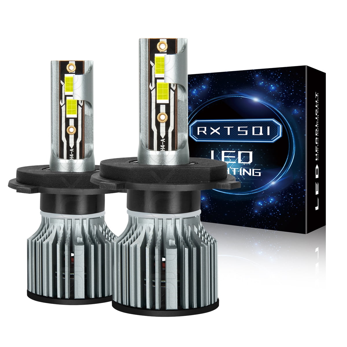 RXTSQI LED Headlight Bulbs H4/9003 High Low Beam Kit, 6500K White ...