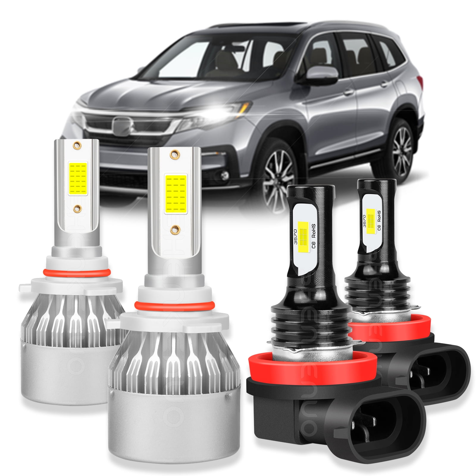 For Honda Pilot 2006 2007-2018 Combo LED Headlight High Low Beam Bulbs ...