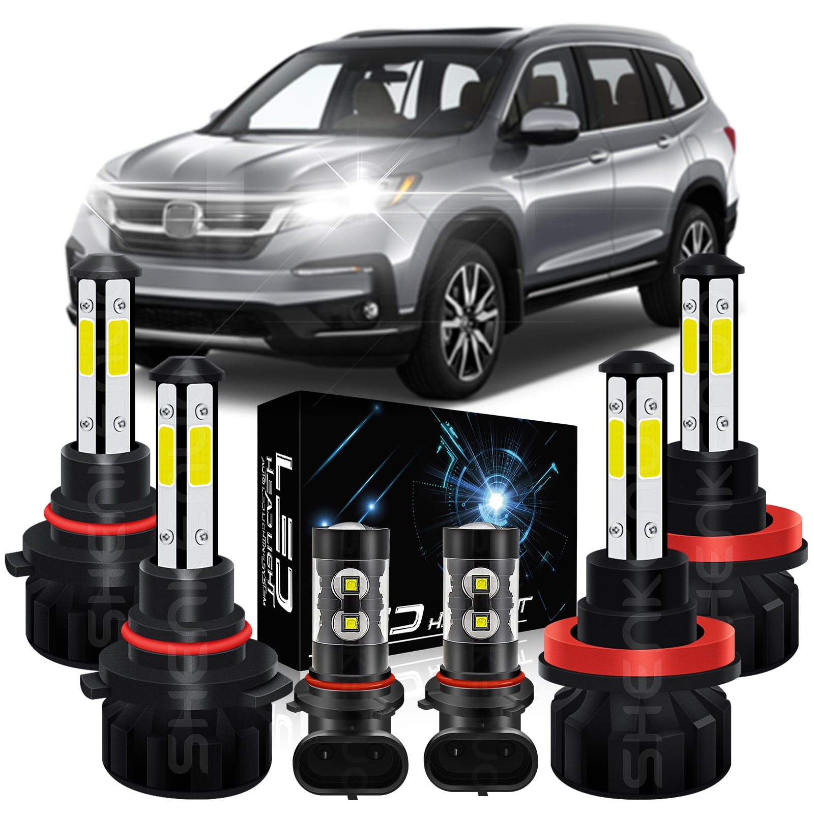 For Honda Pilot 2006-2018 Combo LED Headlights High/Low Beam+Fog Light ...
