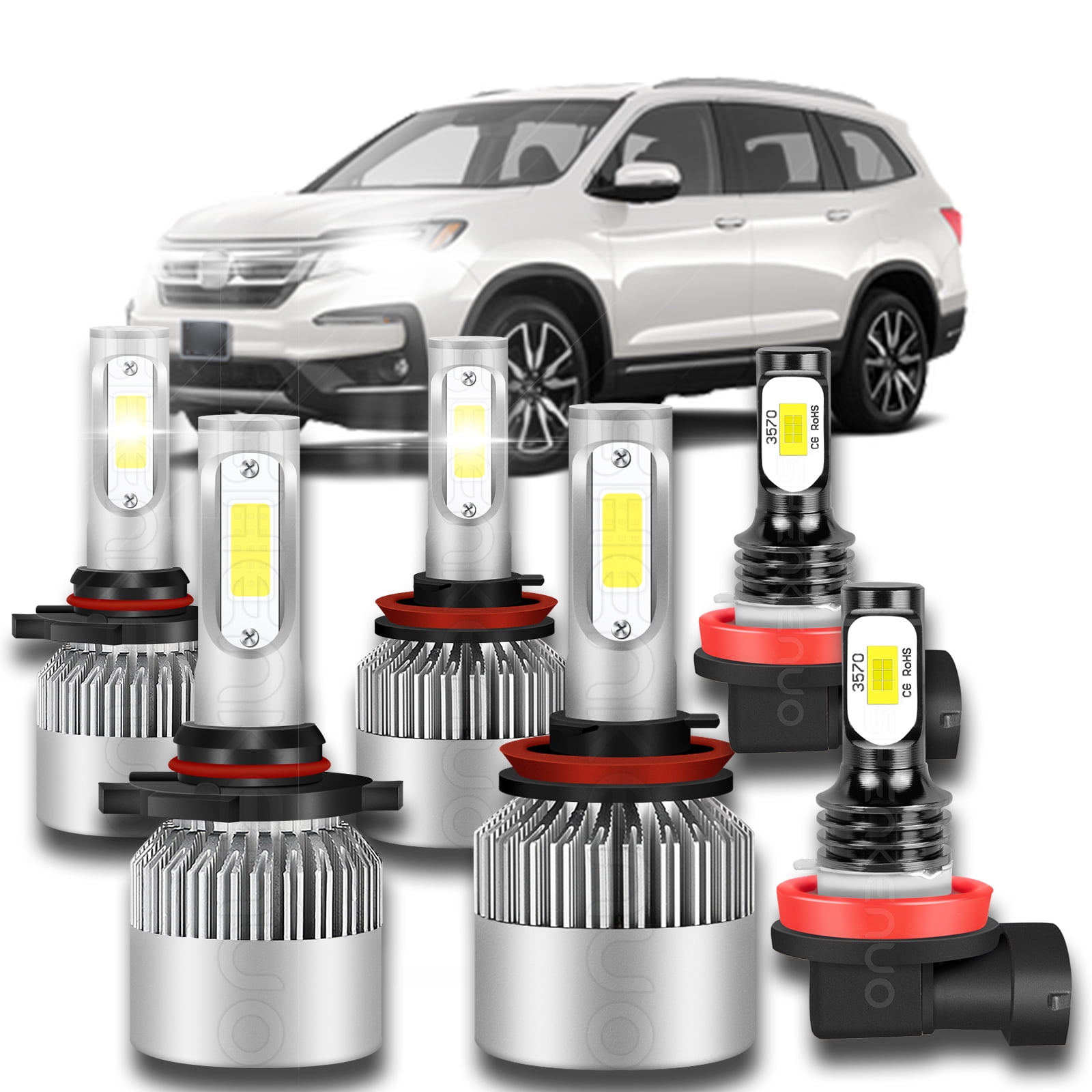 For Honda Pilot 2006-2018 LED Headlight High Low Beam + Fog Light Bulbs ...