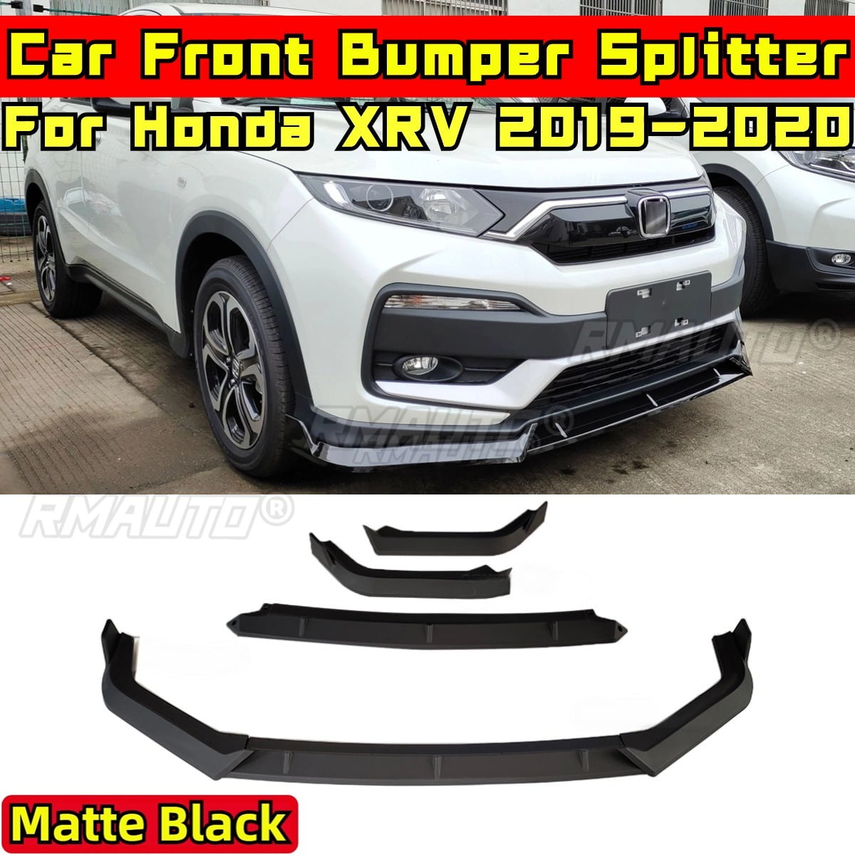 For Honda XRV 2019-2020 Body Kit Front Bumper Spoiler Glossy Black Sport Style Front Bumper ...