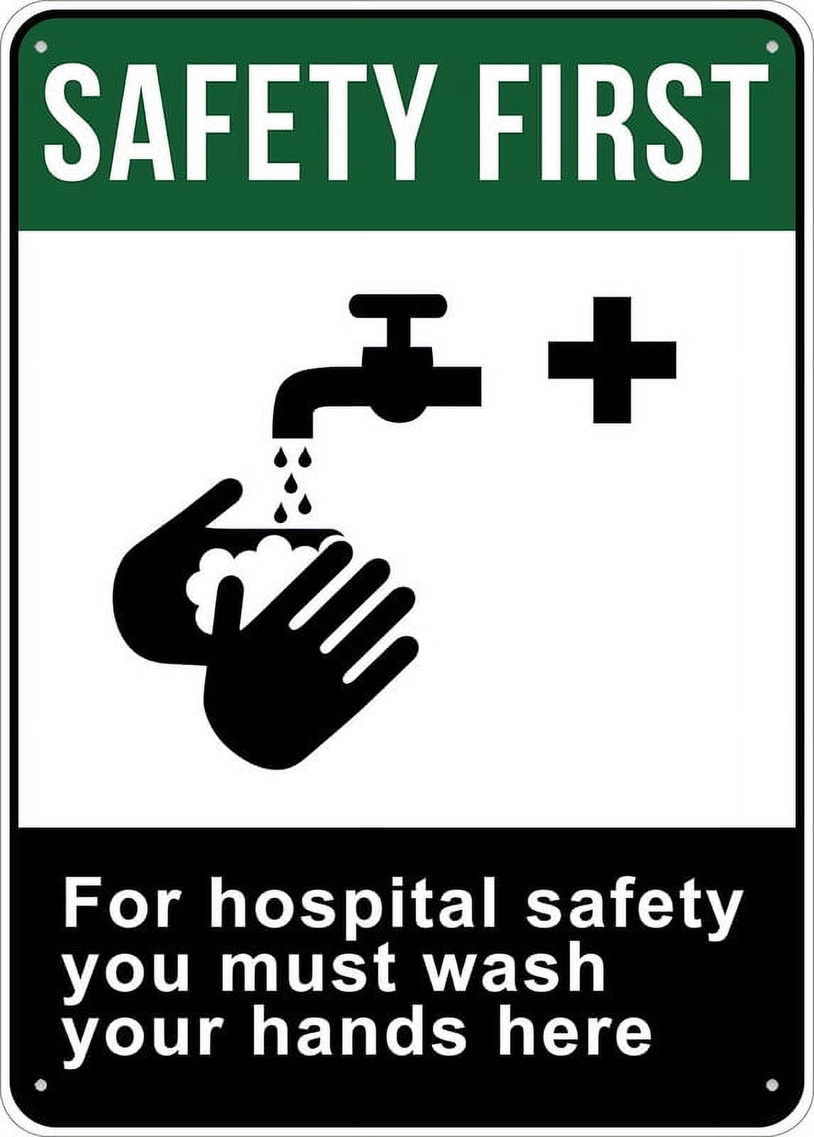 For Hospital Safety You Must Wash Your Hands Sign 12”X8” Metal Signs ...